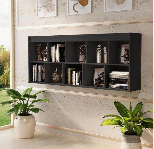 Estante Suspensa Com Colmeia 100% MDF Preto Potente - Potente Móveis ...