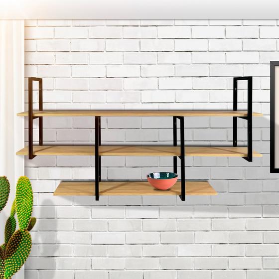 Estante suspensa estilo industrial design elegante e moderno - Metal ...