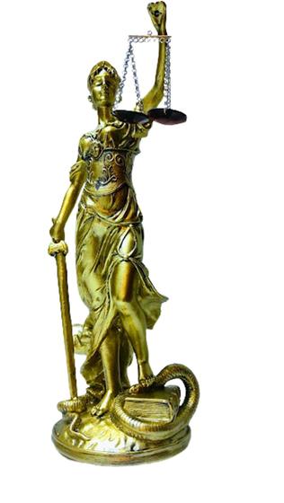 Estatua Da Justiça Themis Símbolo Do Direito Dourada Ouro - Artesanal ...