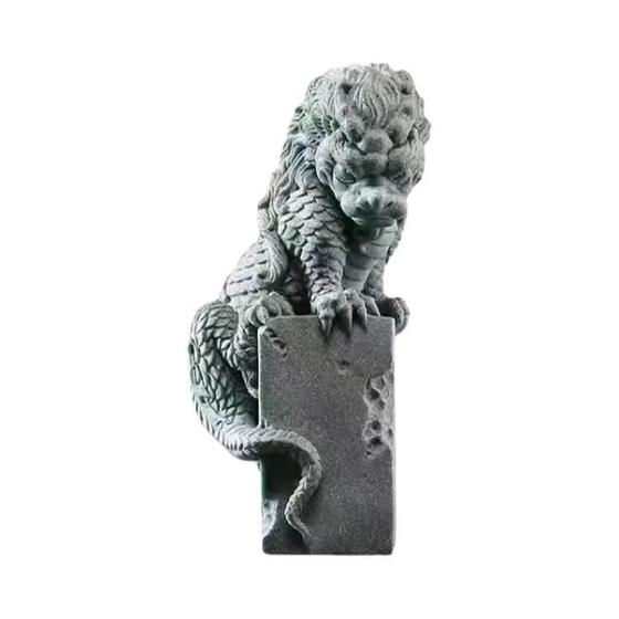 Estátua De Dragão De Arenito Verde, Escultura Decorativa De Pilar Para ...