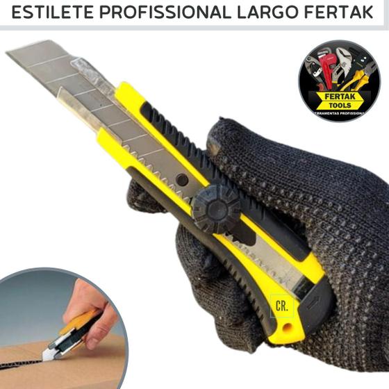 Estilete Profissional Multiuso 18mm Com Cabo Anatômico Emborrachado ...