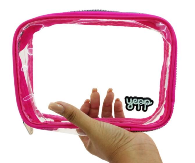 Estojo Box Transparente Grande Escolar Necessaire Yepp - Estojo escolar ...