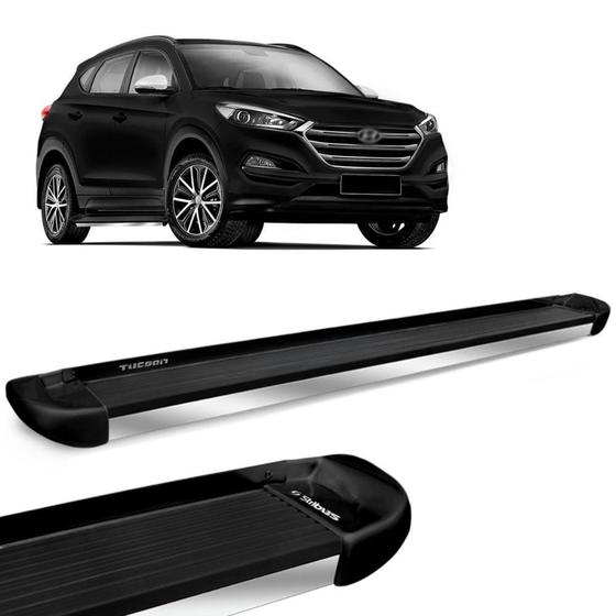 Estribo Lateral New Tucson 2017 a 2021 Preto Metalico Personalizado ...