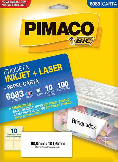 Etiqueta Ink-jet/laser Carta 6083 50,8 x 101,6 Mm Com 100 Etiquetas ...