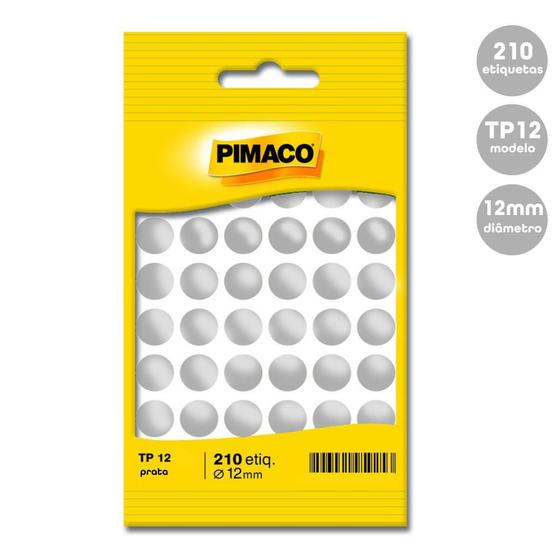 Etiqueta Lisa Redonda 12MM com 210 Bolinhas Prata Pimaco - Etiquetas e ...