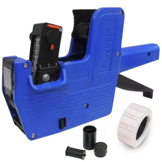 Etiquetadora Manual Rotuladora 8 Dígitos + Refil + Etiquetas ...