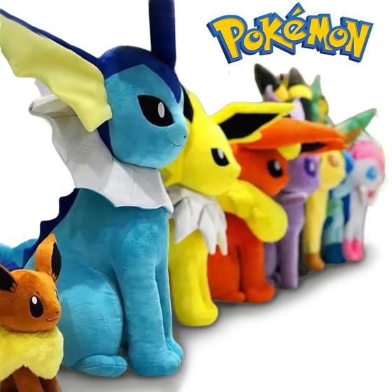Evoluções do Eevee - Pelúcias de Pokémon - Espeon, Umbreon, Flareon ...