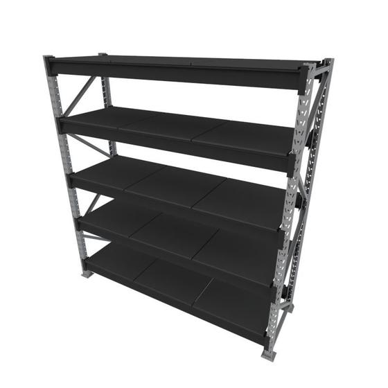 Expositor 1 mini porta pallet 250 kg 180x200x60 (CxLxP) cinza com preto ...