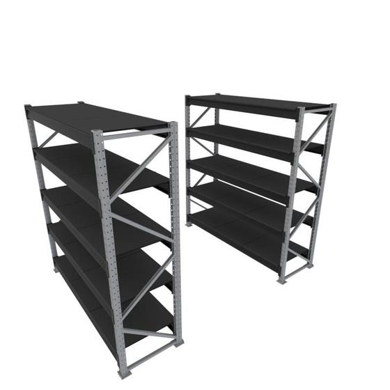 Expositor 2 mini porta pallet 250 kg 180x200x60 (CxLxP) cinza com preto ...