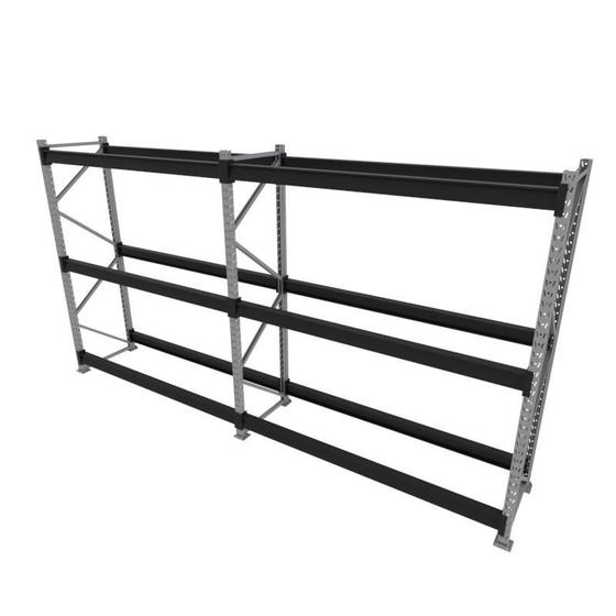 Expositor 2 mini porta pallet 250 kg 180x200x60 (CxLxP) cinza com preto ...