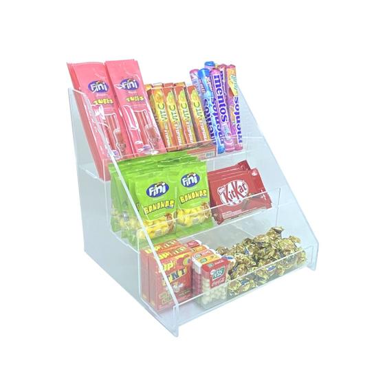Expositor de Balas e Doces - 3 Andares - Acrihome Design em Acrílicos ...
