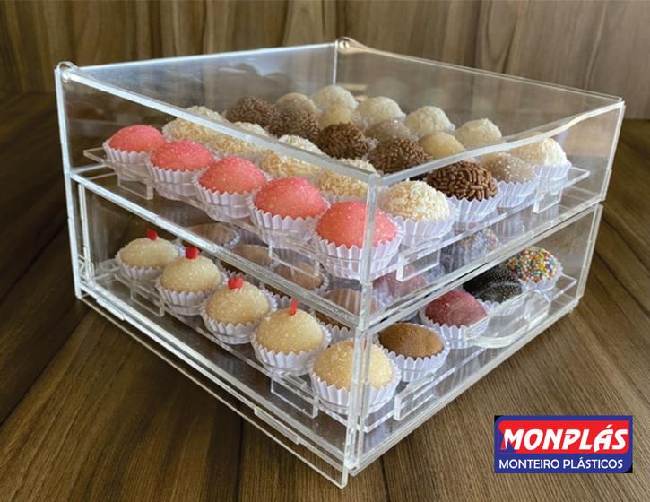 EXPOSITOR DE DOCES EM ACRILICOS TRANSPARENTE Nº 3 - MONPLÁS - Suporte ...