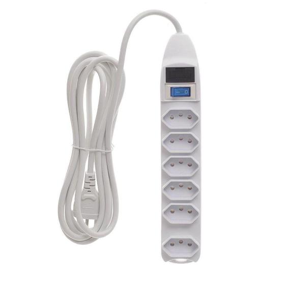 Extensão Elétrica 6 Tomadas Filtro Linha Fusível 1,5 Metros - LUATEK - Extensão Elétrica ...