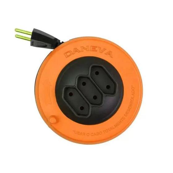 Extensão Elétrica Daneva Retrátil Enrolar 5 Metros Pl 2x0,75 2p 10a 3 ...