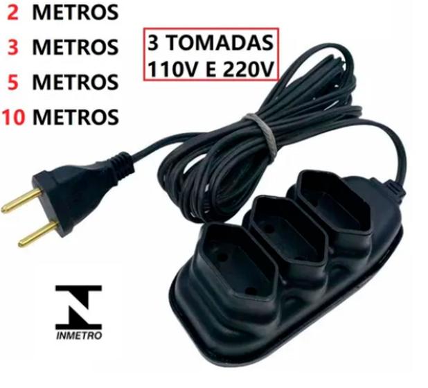 Extensão Elétrica Mega Plug 2, 3, 5 e 10 Metros PREÇO DE ATACADO MENOR ...