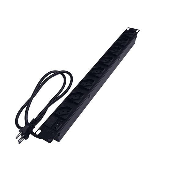 Extensão elétrica régua filtro de linha de 8 tomadas para rack tripolar ...