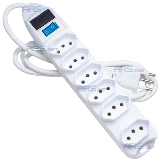 Extensão Filtro De Linha Régua Elétrica 6 Tomadas Fusível 3 Pinos 1,5 Metros - LUATEK - Extensão ...