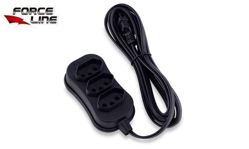 Extensão Forceline Slim Tripolar Com 3 Tomadas E Com 10 Metros Preto - Extensão Elétrica ...