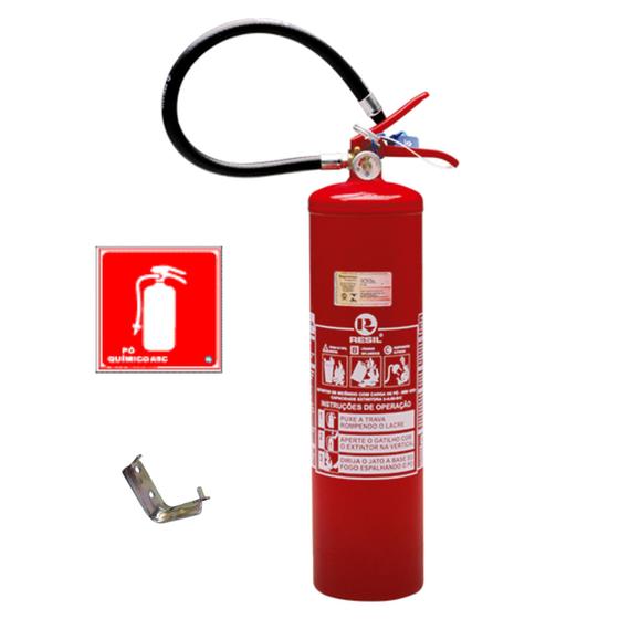 Extintor Pó ABC 6kg com Suporte parede e Sinalização Resil (Cap ...