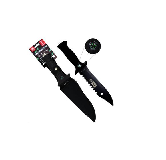 Faca Adaga Militar Esportiva Pesca Caça Bússola + Bainha - SQ - Faca ...