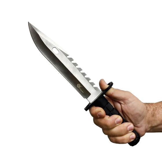 Faca Esportiva Aço Inox Cabo Plástico Bainha Baioneta Pesca - SQ ...