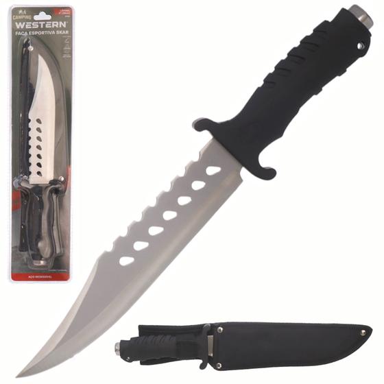 Faca esportiva skar camping de inox com bainha 8'' 20cm cabo ...