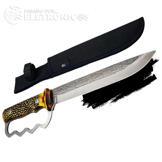 Faca Full Tang Lamina Afiada 2,8mm Com Batedor de Carne + Bainha ...