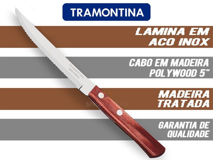 Faca Inox Com Serra Inox Cabo Madeira Polywood Unitário - Tramontina ...