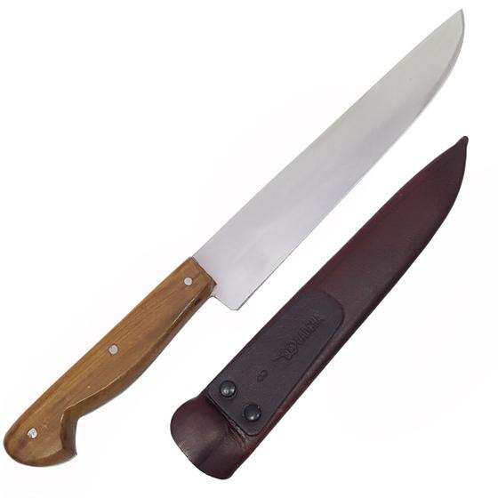 Faca Para Churrasco 8” Aço Inox Cabo De Madeira E Bainha - Facas Gaúcha ...