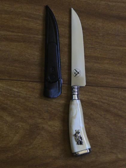 Faca para cozinha Gaucho artesanal aço inox 5 polegadas cabo branco ...