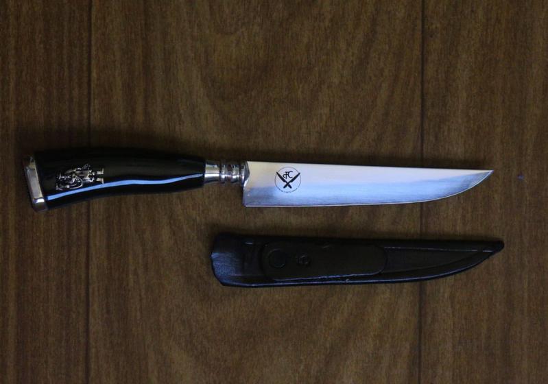 Faca para Cozinha Gaucho Artesanal aço inox 5 polegadas cabo preto ...