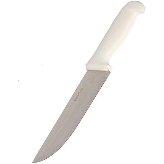 Faca Para Cozinha Legumes E Carnes Aço Inox 8 Polegadas Cabo Branco ...