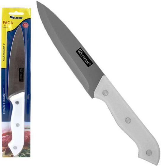 Faca Peixeira de Inox 6'' Cabo Plastico Branco - Western - Facas ...