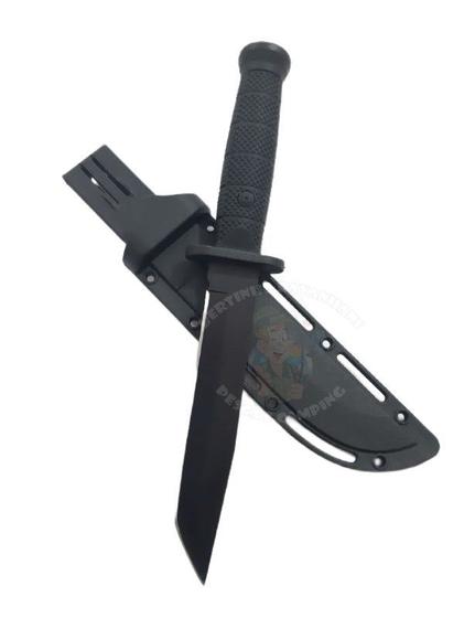 Faca Preta Militar Tática Aço Inox Afiada + Bainha Rígida - TAUE - Faca ...