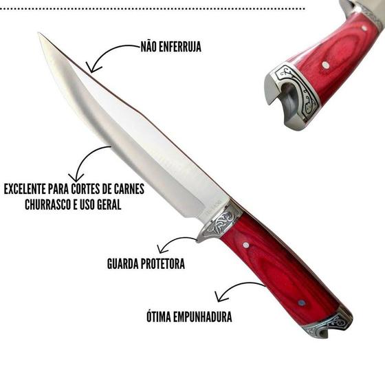 Faca Profissional Cabo Artesanal De Churrasco Afiada Bainha - Facas Fr ...