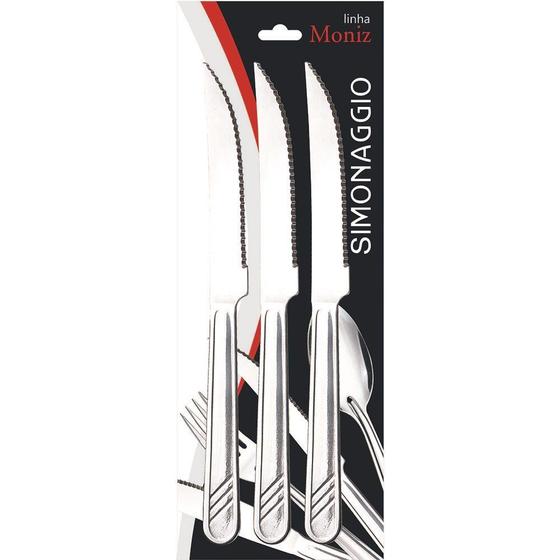 Faca Simonaggio Mesa Moniz 3pecas Inox 200.103.0301.300 - Faca de Mesa ...