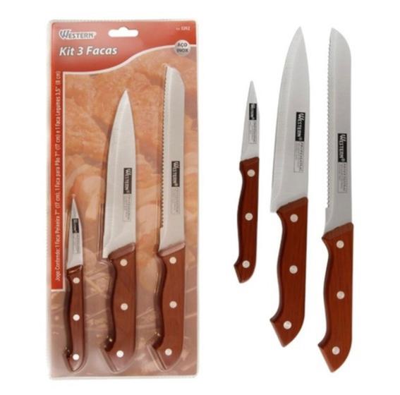 Faca Western Blister Em Aço Inox Com Cabo de Madeira - Faca - Magazine ...