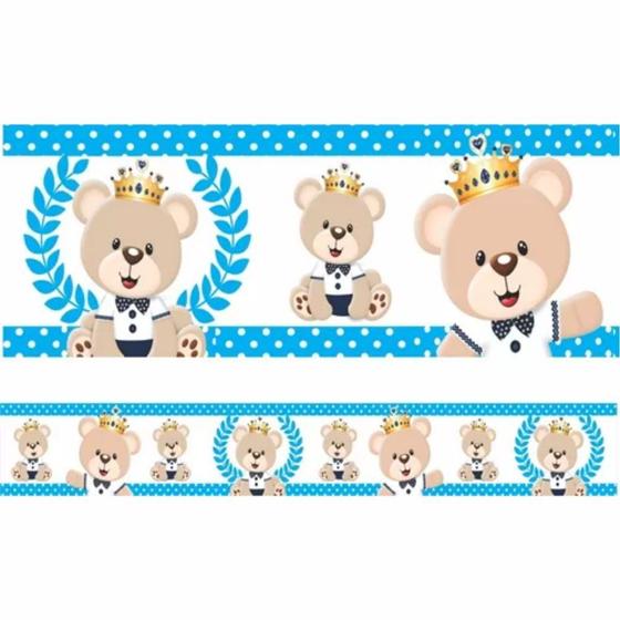 Faixa decorativa Infantil - Ursinho Azul - 1mtx15cm - Star Comunicação ...