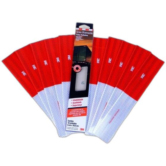 Faixa Refletiva 3m '' Lateral Esquerda Bau'' 5 X 30cm 10pecas ...