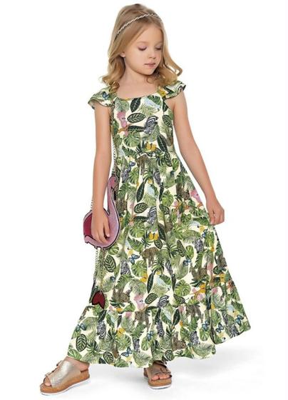 Fakini Kids - Vestido Longo Estampado - Vestido Infantil - Magazine Luiza