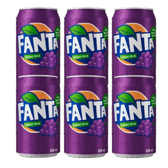 Fanta UVA Lata 350ml 6unidades - Fanta coca cola - Refrigerante - Magazine Luiza