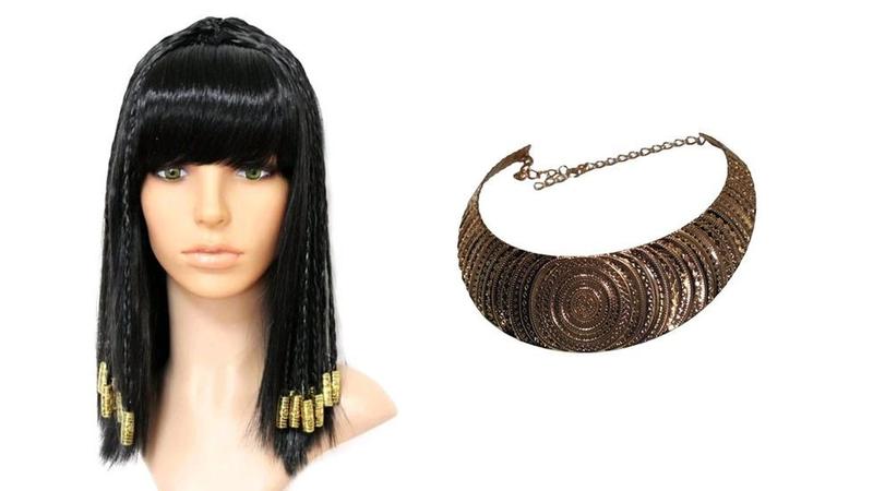 Fantasia cleopatra egipcia peruca e colar adulto - MC PRESENTES ...