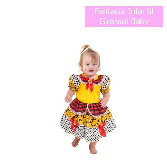 Fantasia Festa Junina Caipirinha Vestido Girassol Baby - Zuza ...