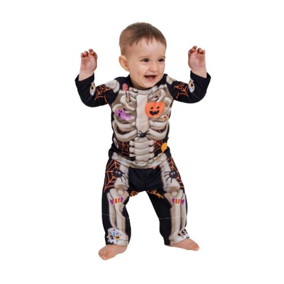 Fantasia Infantil Menino Esqueleto Dia Das Bruxas Festa Carnaval e ...