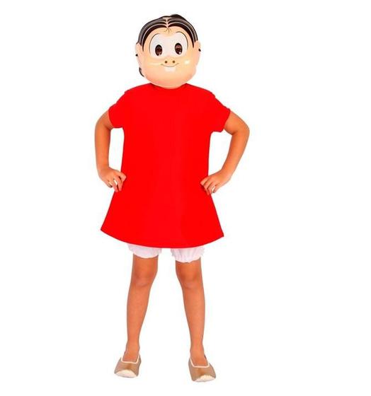 Fantasia Monica Infantil da Turma da Monica Vestido Shorts e Máscara ...