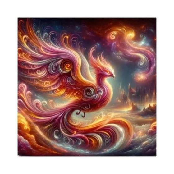 Fantasia Phoenix Pintura Em Tela Arte Da Parede Abstrata Antigo Pássaro ...