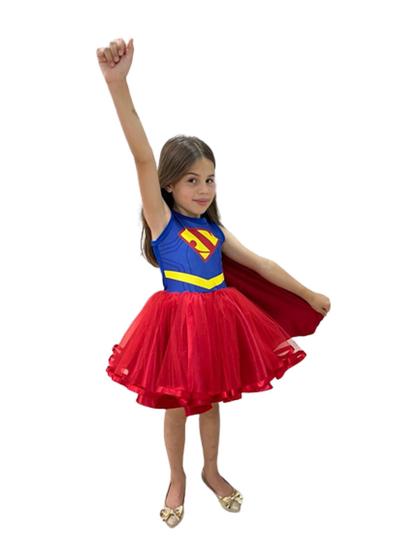Fantasia super girl infantil com capa-super moça - castelo encantado ...