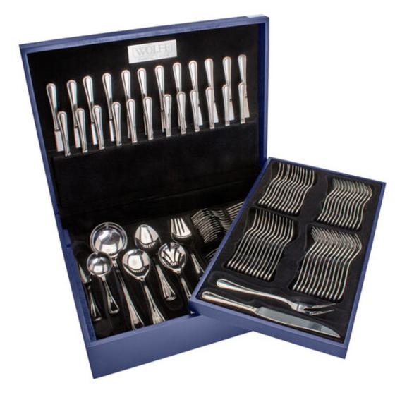 Faqueiro 130 Peças de Aço Inox com Estojo Avalon Wolff - Faqueiro ...