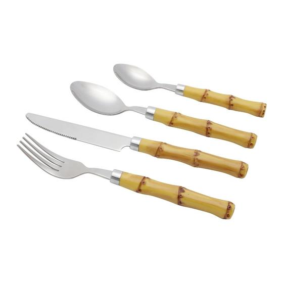 Faqueiro 24 Peças Inox Luxo Bambu Natural - Lyor - Faqueiros - Magazine ...
