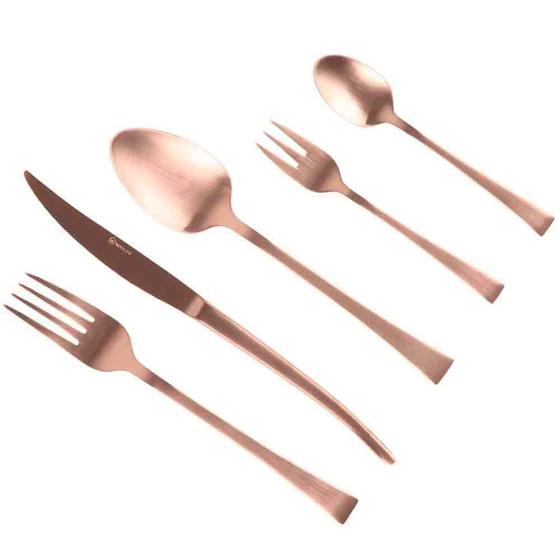 Faqueiro 30 Peças Aço Inox Berna Rosé Gold Fosco - Wolff - Faqueiros ...